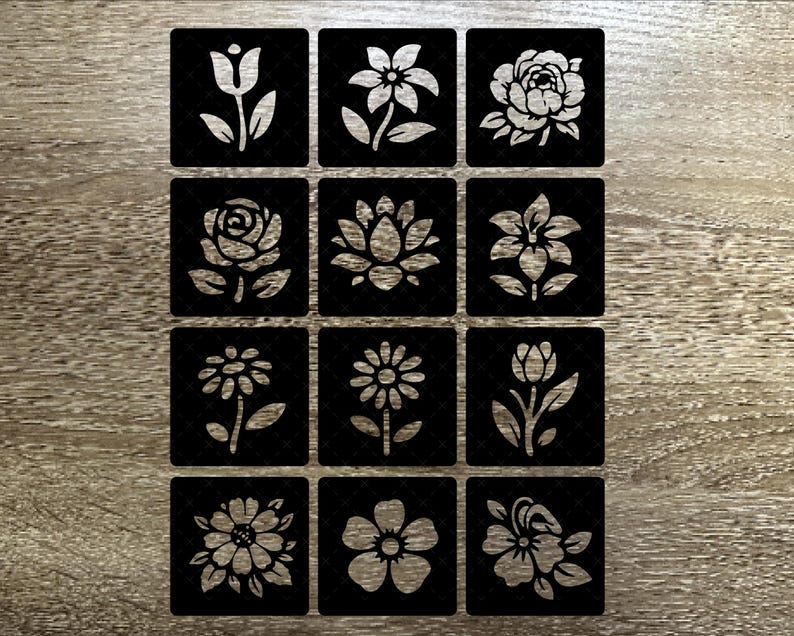 Floral Glitter Tattoo Stencils SVG – DIY Face & Body Art (digital ...