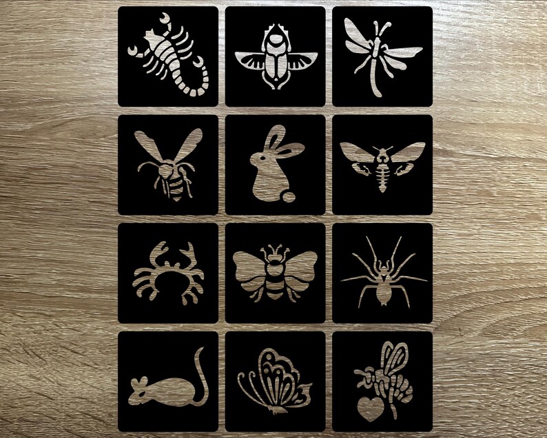 Insect Glitter Tattoo Stencils: DIY SVG Designs (digital Files) - Etsy ...