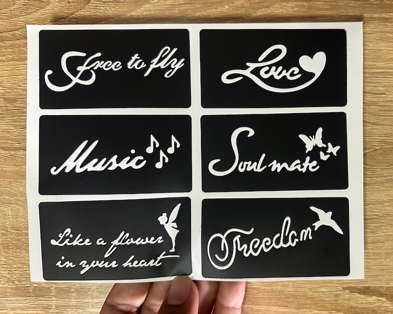 Stickers, Glitter Tattoo Stencil Svgs, Cut Your Own Stencils, Files ...