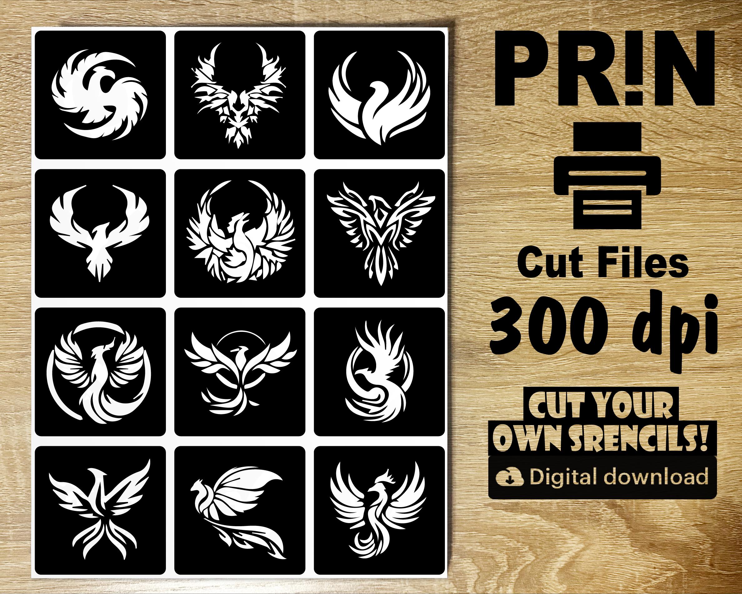 Phoenix, DIY Layering Stencils, Glitter Phoenix Tattoos, Tattoos ...