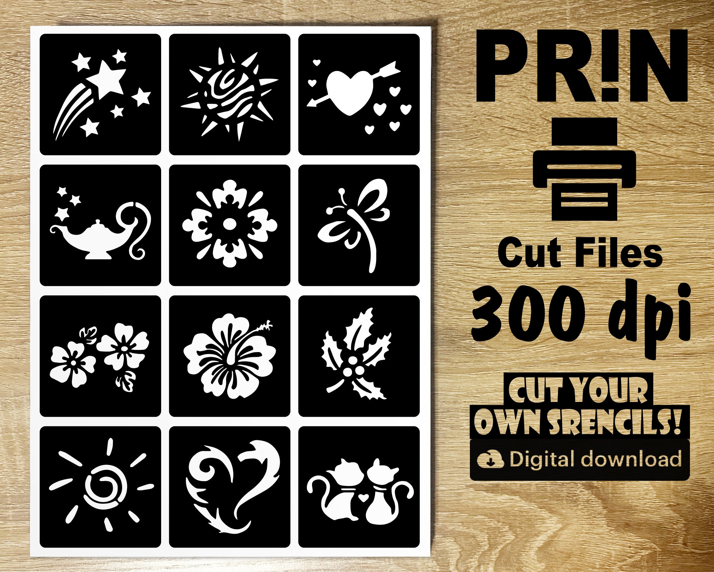 Stencil Cut Files, Glitter Face Painting, Stencils ,stickers, Files ...