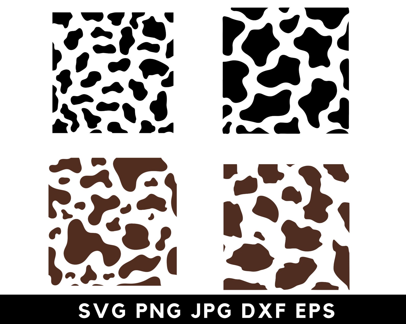Cow Print Svg Bundle, Animal Print Svg, Cow Print Pattern, Cow Print ...