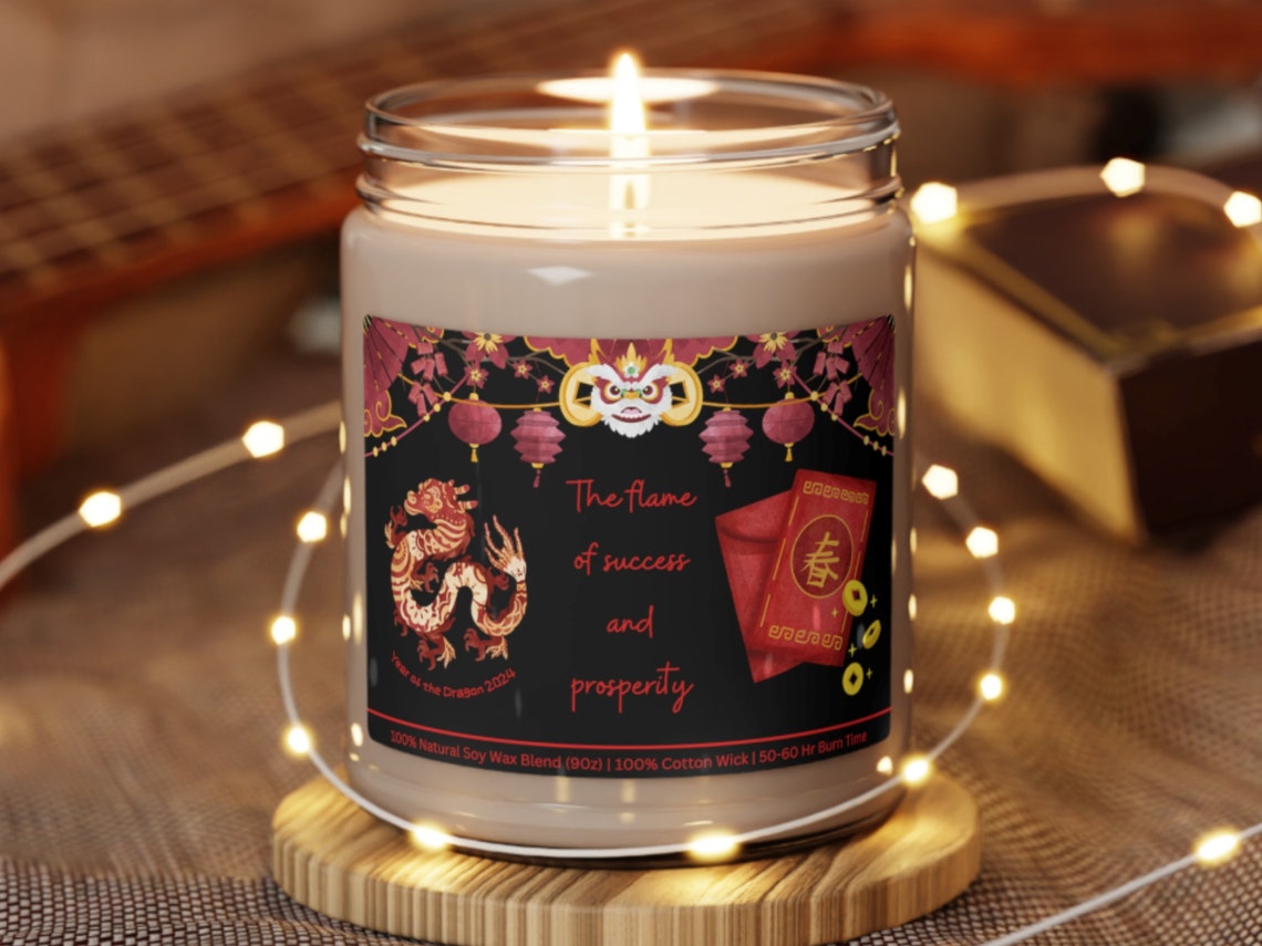 Lunar New Year 2024 Candle, Year of the Dragon Candle, Good Fortune ...