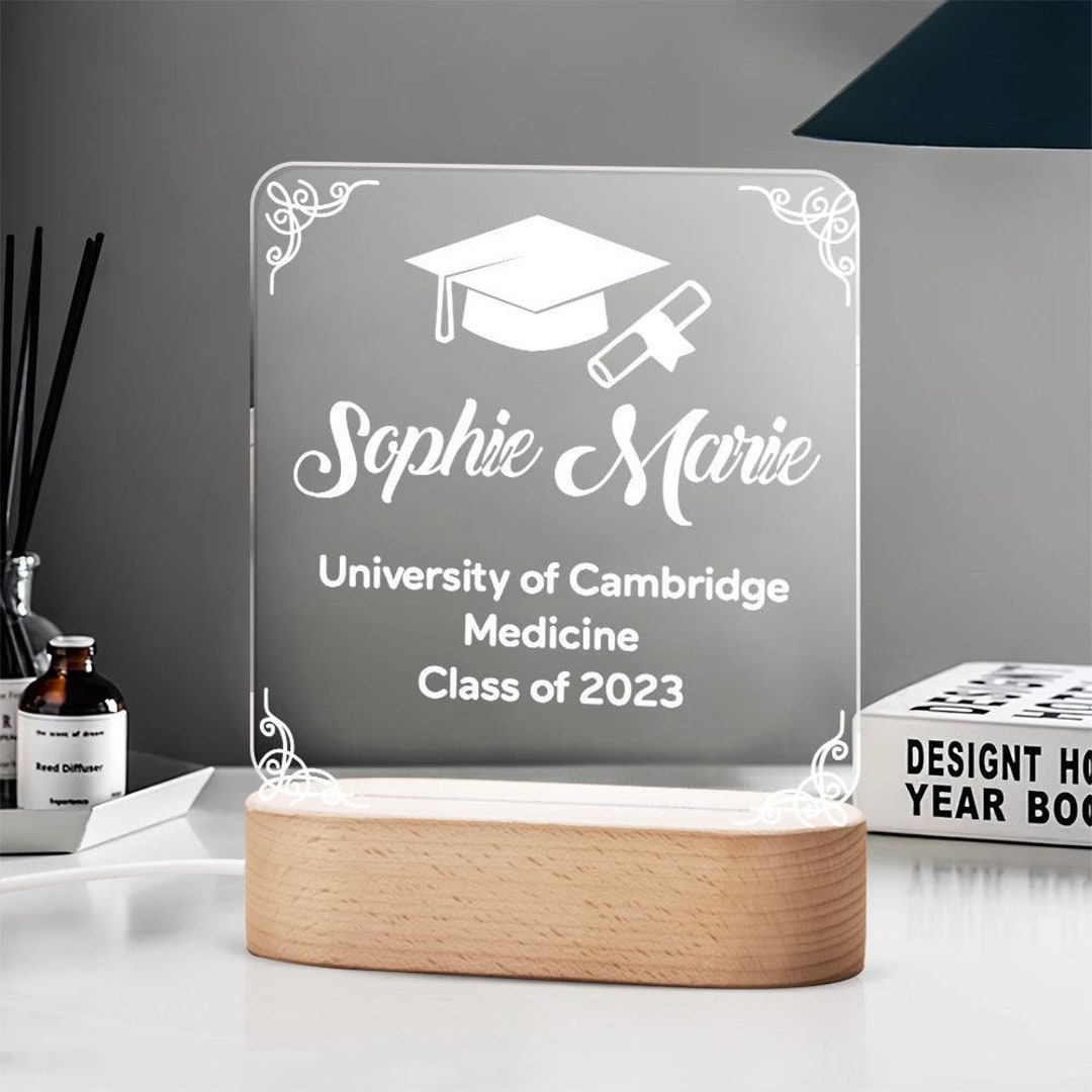 Custom Text Graduation LED Lamp Square, Personalized Graduation Gift ...
