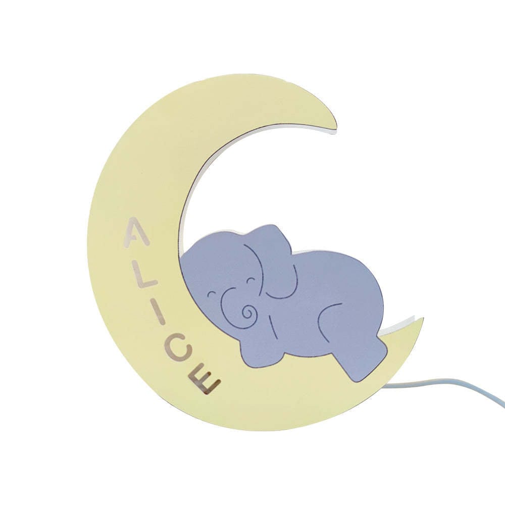 Personalized Name Baby Elephant Wall Light for Kids Room, Birthday Gift ...