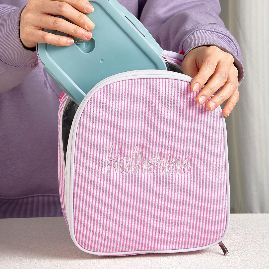 Personalized Embroidered Lunch Bag, Custom Embroidered Name Lunch Bag ...