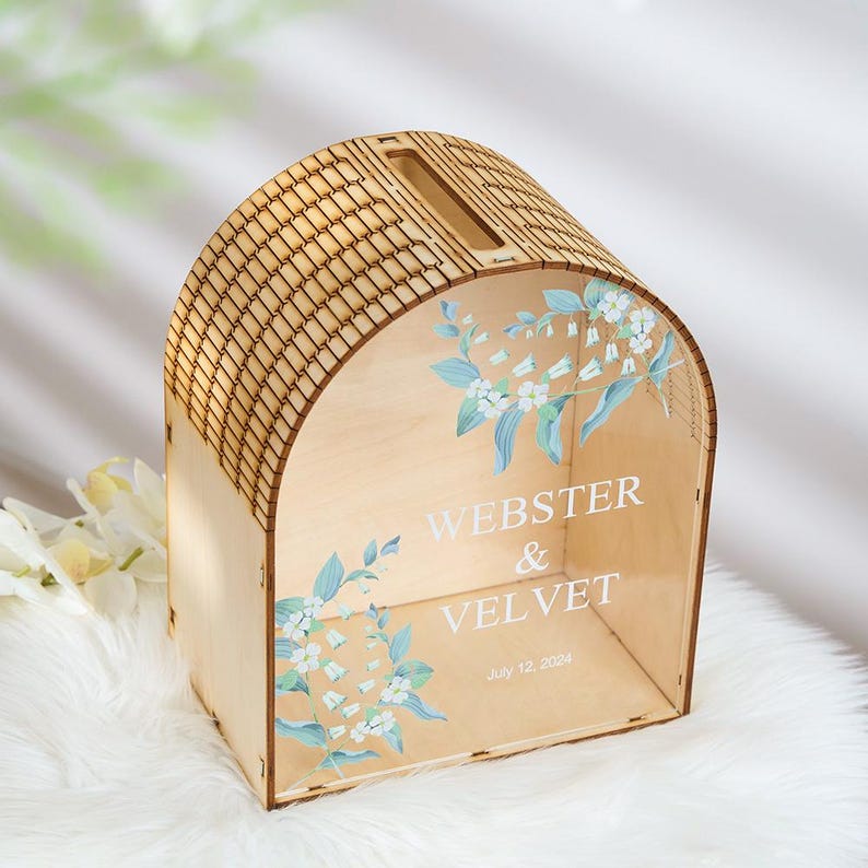 Personalized Arched Wedding Card Box, Custom Wooden Arch Wedding Memory ...