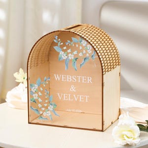 Personalized Arched Wedding Card Box, Custom Wooden Arch Wedding Memory ...