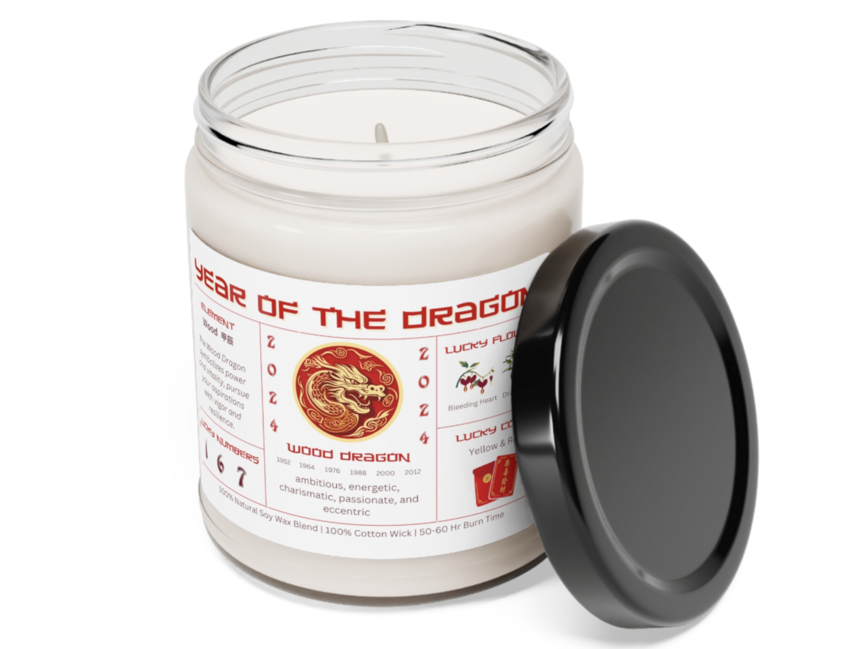 Lunar New Year 2024 Candle, Year of the Dragon Candle Gift, Wood Dragon ...
