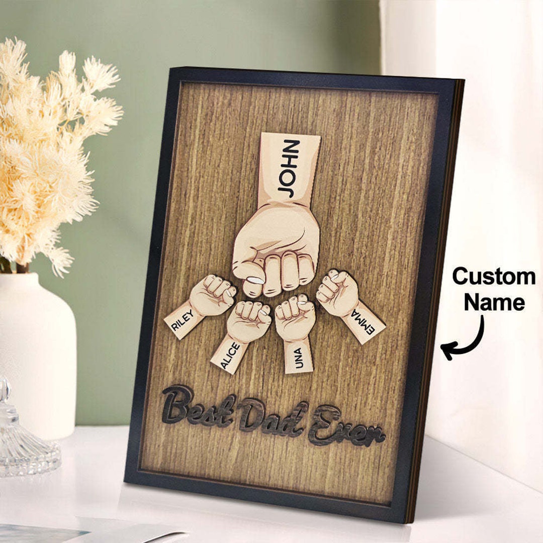 Personalized Father's Day Fist Bump Sign, Custom Fathers Day Gift ...