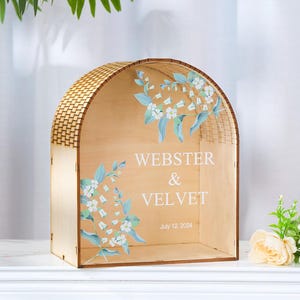 Personalized Arched Wedding Card Box, Custom Wooden Arch Wedding Memory ...