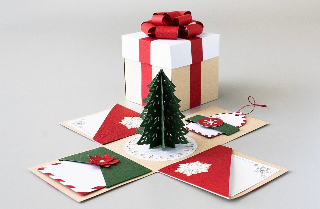 3D Christmas Gift Exploding Box Gift Card Holder Christmas - Etsy