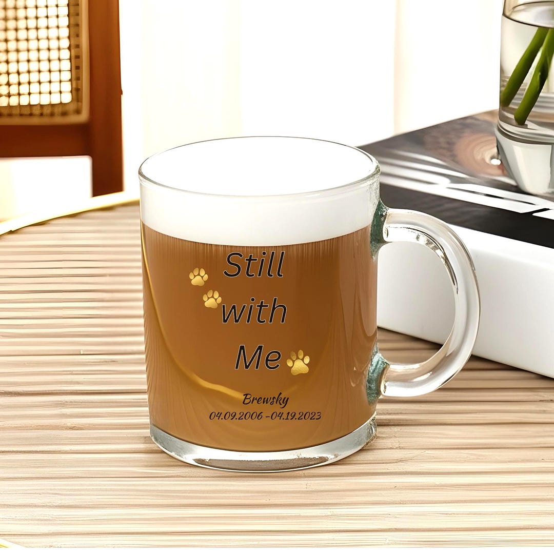 Pet Memorial Mug for Dog or Cat Parent – Custom Glass Mug With Name ...