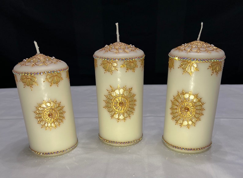 Islamic Pillar Candle Umrah Mubarak Wedding/eid Candles Personalised ...