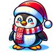 10 Clipart Bundle Christmas Penguins Digital Download for Scrapbooking ...