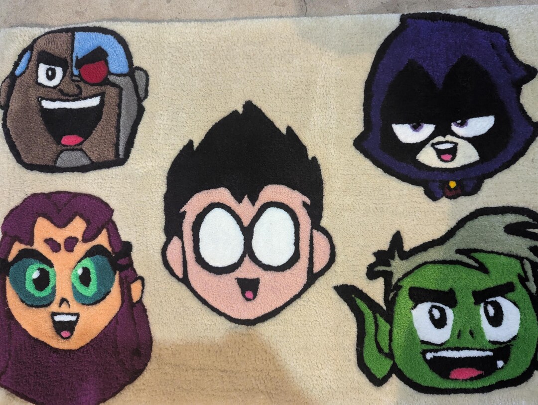 Custom Tufted Teen Titans Go 23 Inches by 34 - Etsy
