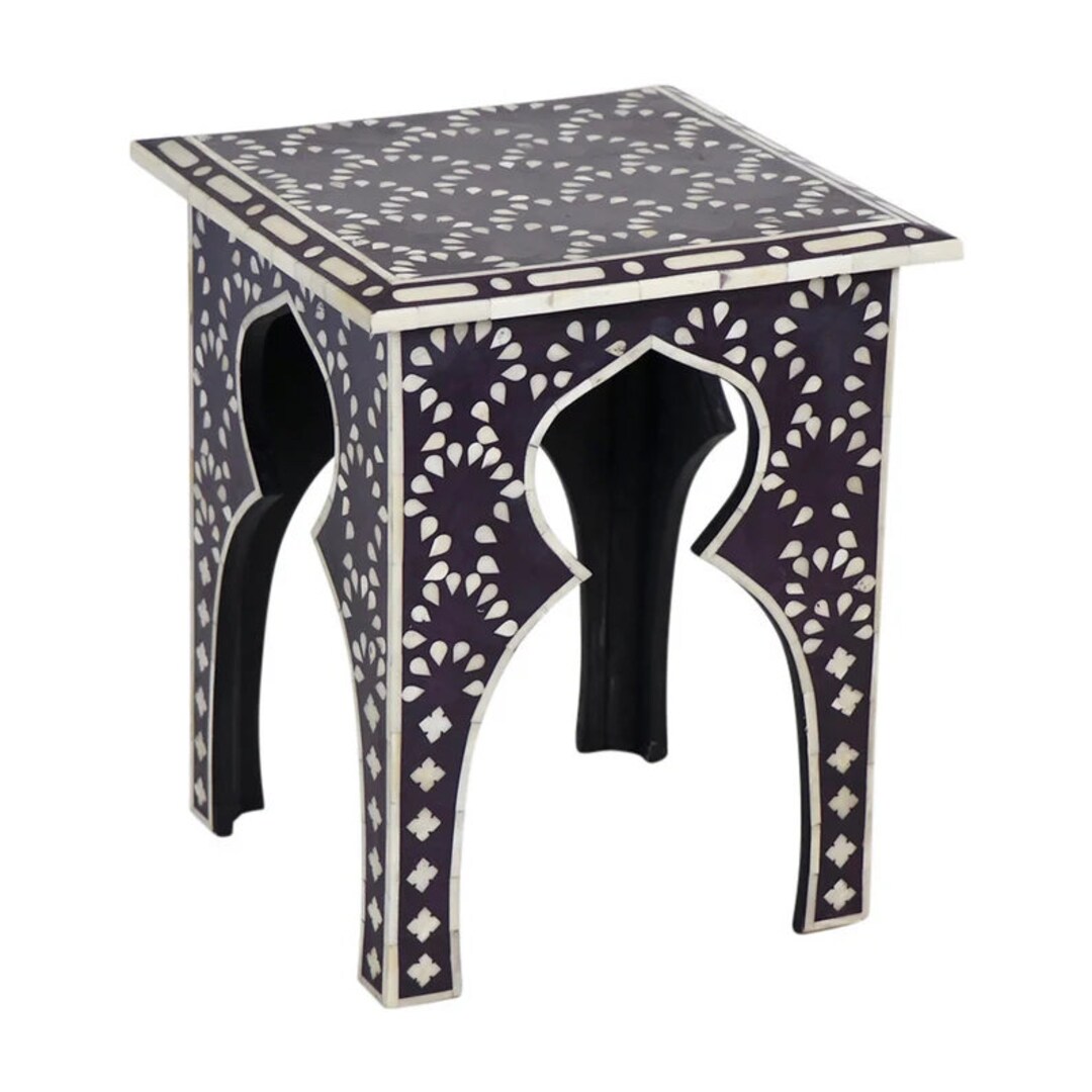 Handmade Inlay Round Coffee Table Black bone Inlay Center - Etsy