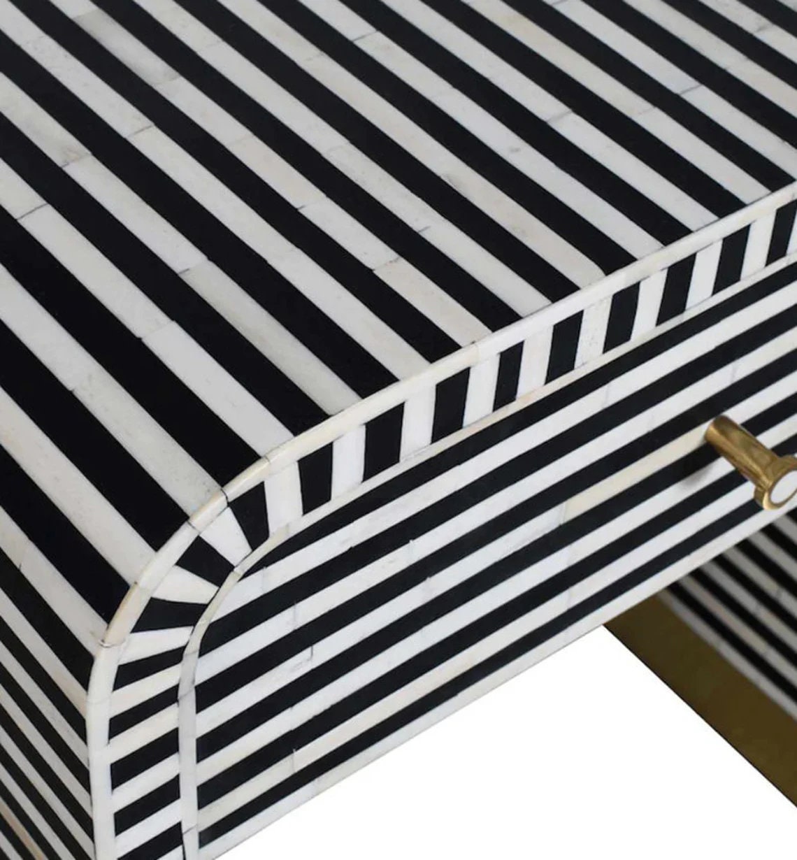 Handmade Bedside Table With 1 Drawers Bone Inlay Nightstand, Bedside ...