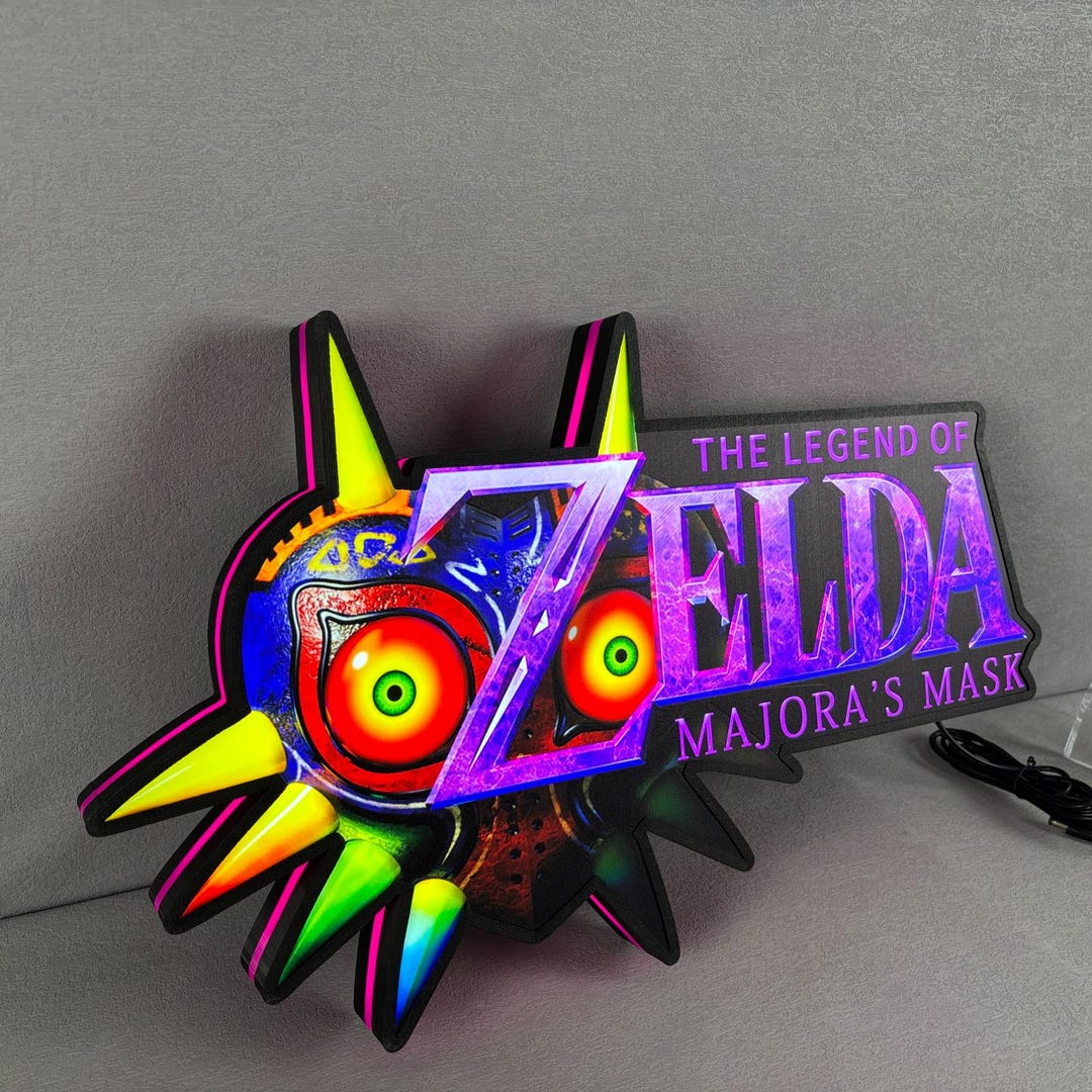 Zelda Majoras Mask Sign LED Light Box, Perfect for Game Room, Super ...
