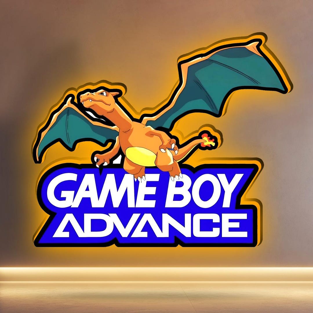 Charizard Pokemon Gameboy 3D LED Lightbox, Pokemon Neon Sign, Charizard ...
