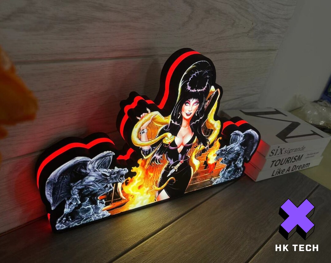 Elviras House of Horrors Pinball Topper, 20 Inch LED Lightbox Pinball ...