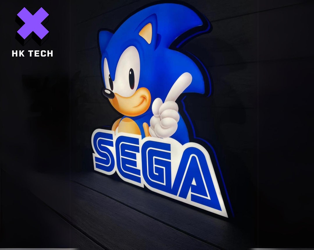 Sonic the Hedgehog SEGA Logo 3D LED Light Box, Sega Sign Lightbox ...