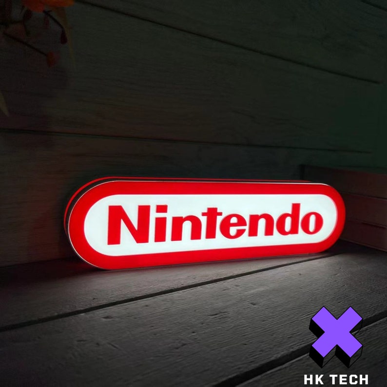 Classic Nintendo Sign LED Light Box, Perfect for Game Room, Super ...