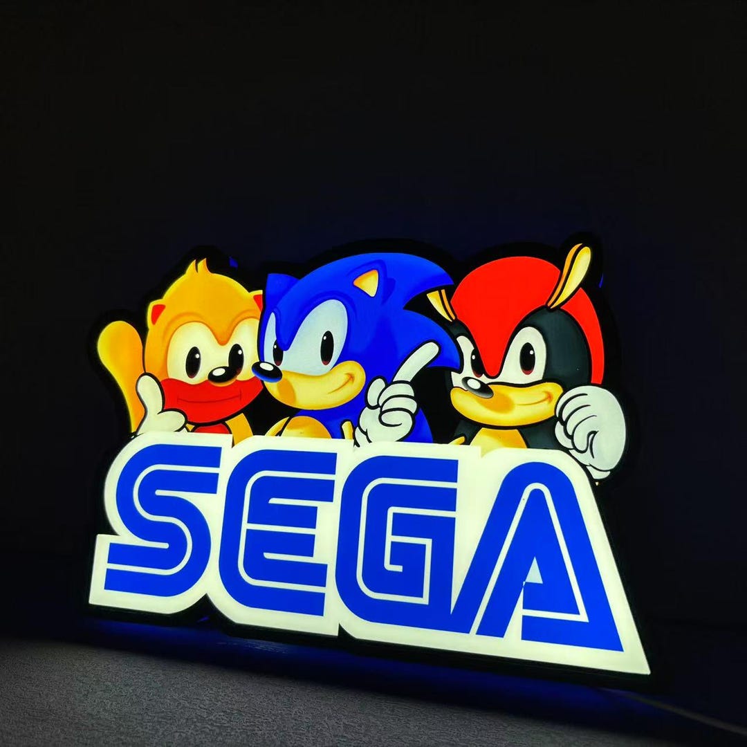 Sonic the Hedgehog SEGA Logo 3D LED Light Box, Sega Sign Lightbox ...