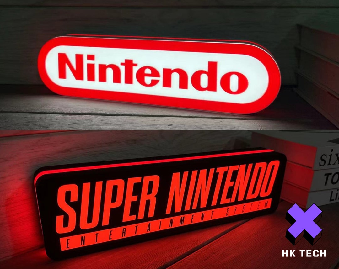 Classic Nintendo Sign LED Light Box, Perfect for Game Room, Super ...
