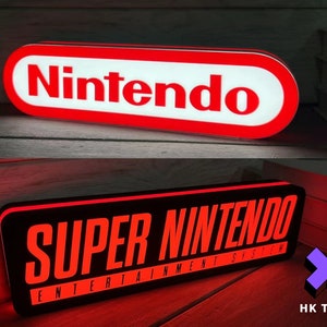 Classic Nintendo Sign LED Light Box, Perfect for Game Room, Super ...