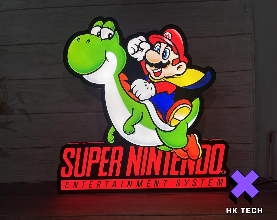 Classic Nintendo Super Mario & Yoshi LED Light Box, Perfect for Game ...