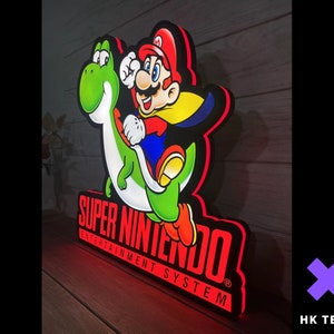 Classic Nintendo Super Mario & Yoshi LED Light Box, Perfect for Game ...