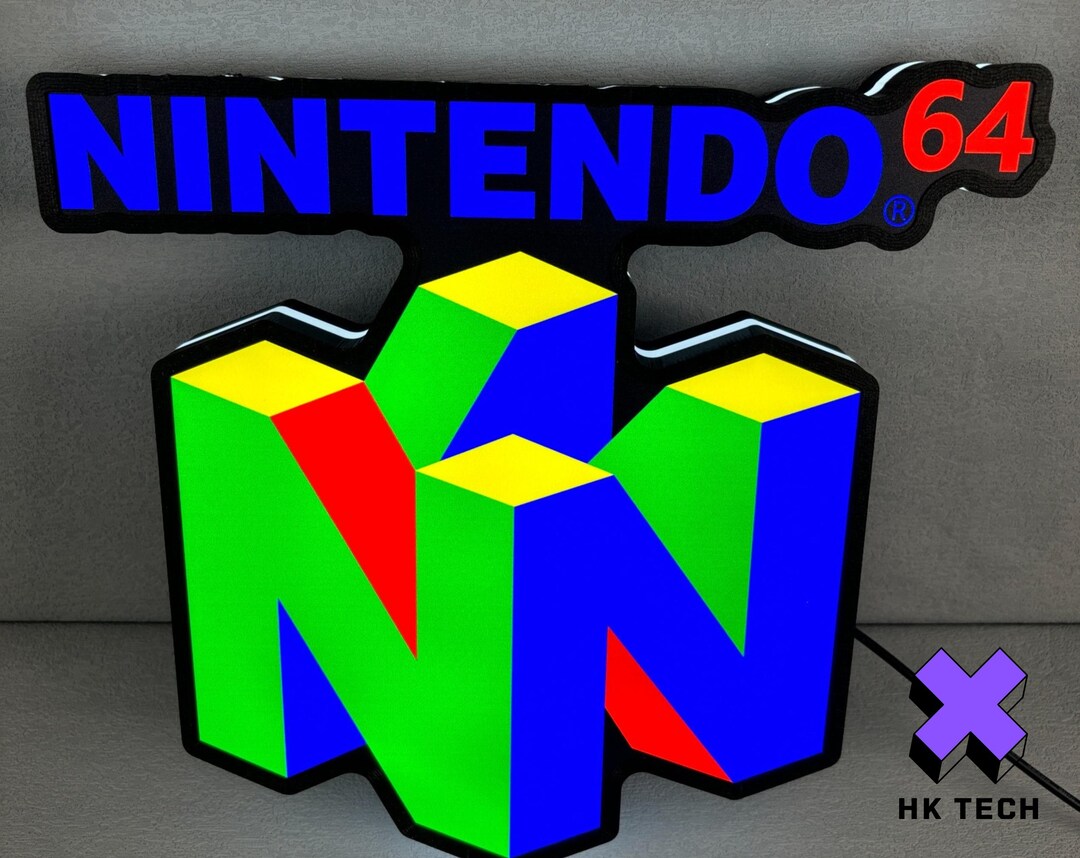 Classic Nintendo 64 Sign LED Light Box, Perfect for Game Room, Super ...