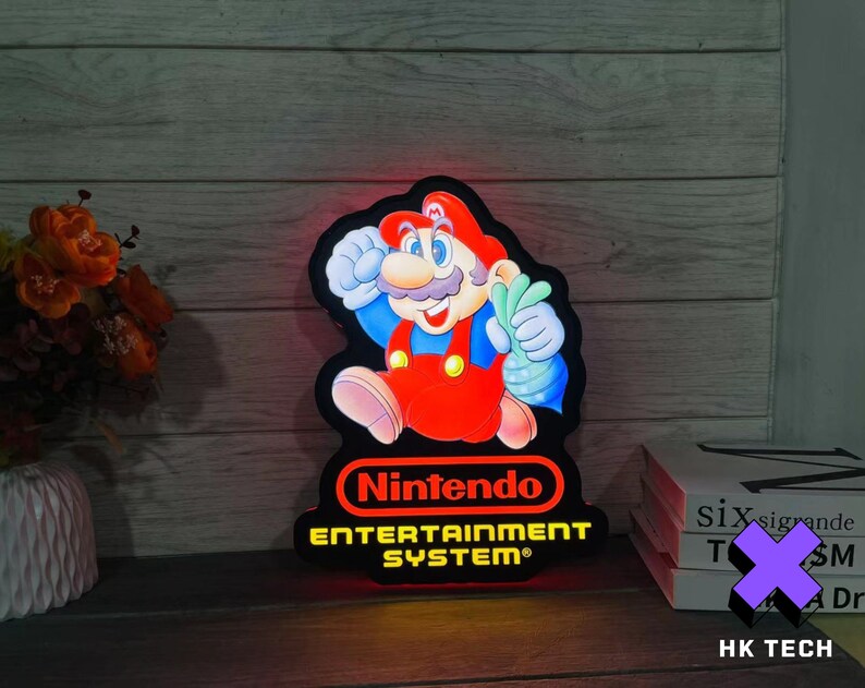 Classic Nintendo Super Mario LED Light Box, Perfect for Game Room ...