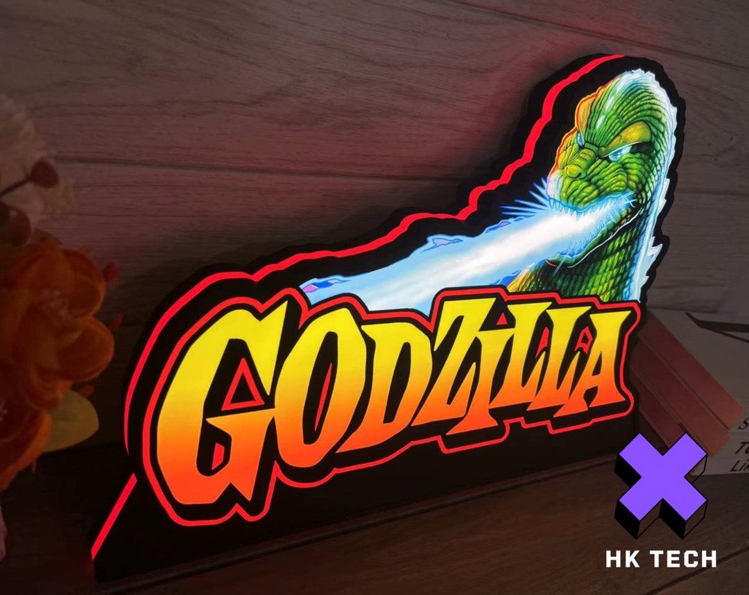 Godzilla Inspired Pinball Topper, 20 Inch LED Lightbox Pinball Topper ...