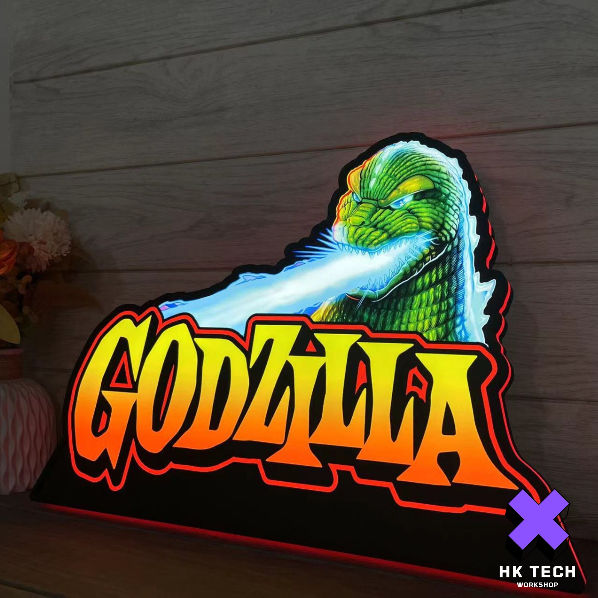 Godzilla Inspired Pinball Topper, 20 Inch LED Lightbox Pinball Topper ...
