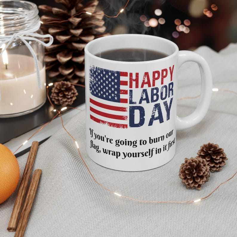Labor Day Coffee Mug: Patriotic USA American Vibes Gift - Etsy