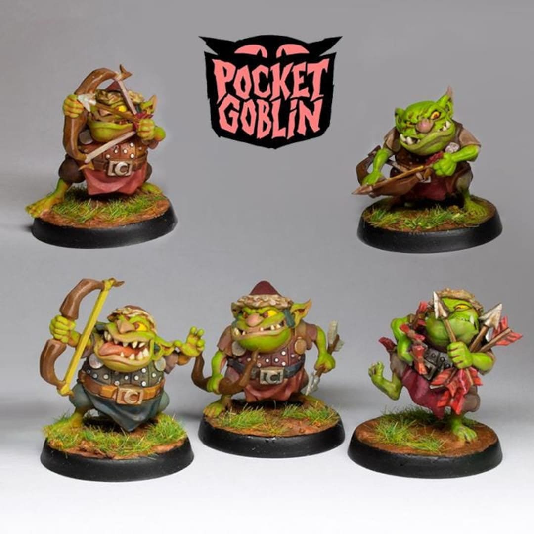 Pocket Goblin Archer Set, 28mm 3d-printed Miniatures for Tabletop ...