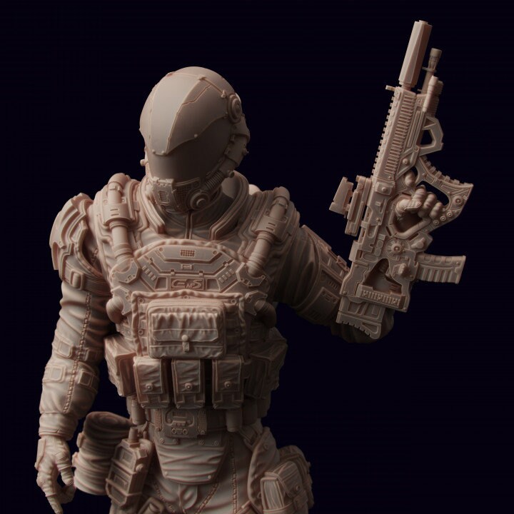 Cyberpunk Combat Medic Romero ratchet De La Vega 32mm Resin Miniature ...