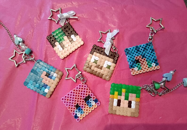 Customisable MCYT Keychains Perler Beads - Etsy