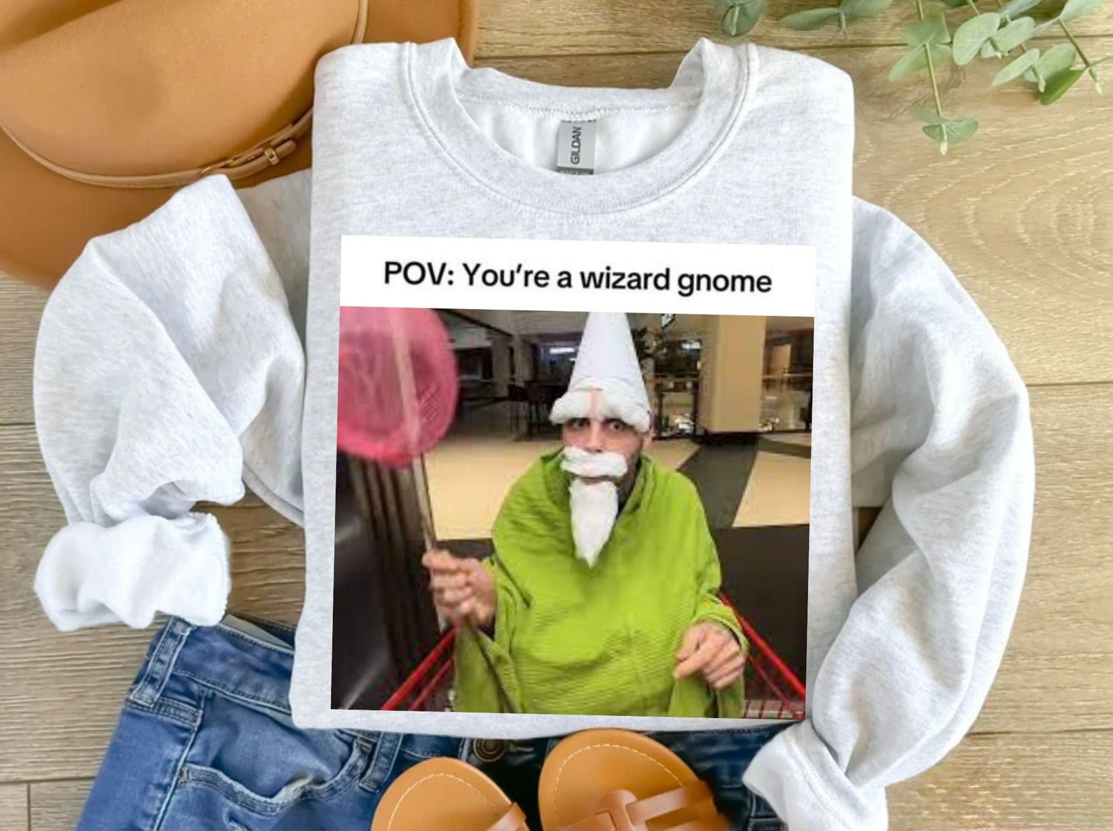 Crawly the Wizard Gnome Guy, Meme Sweatshirt, Tiktok, Funny Gnome With ...