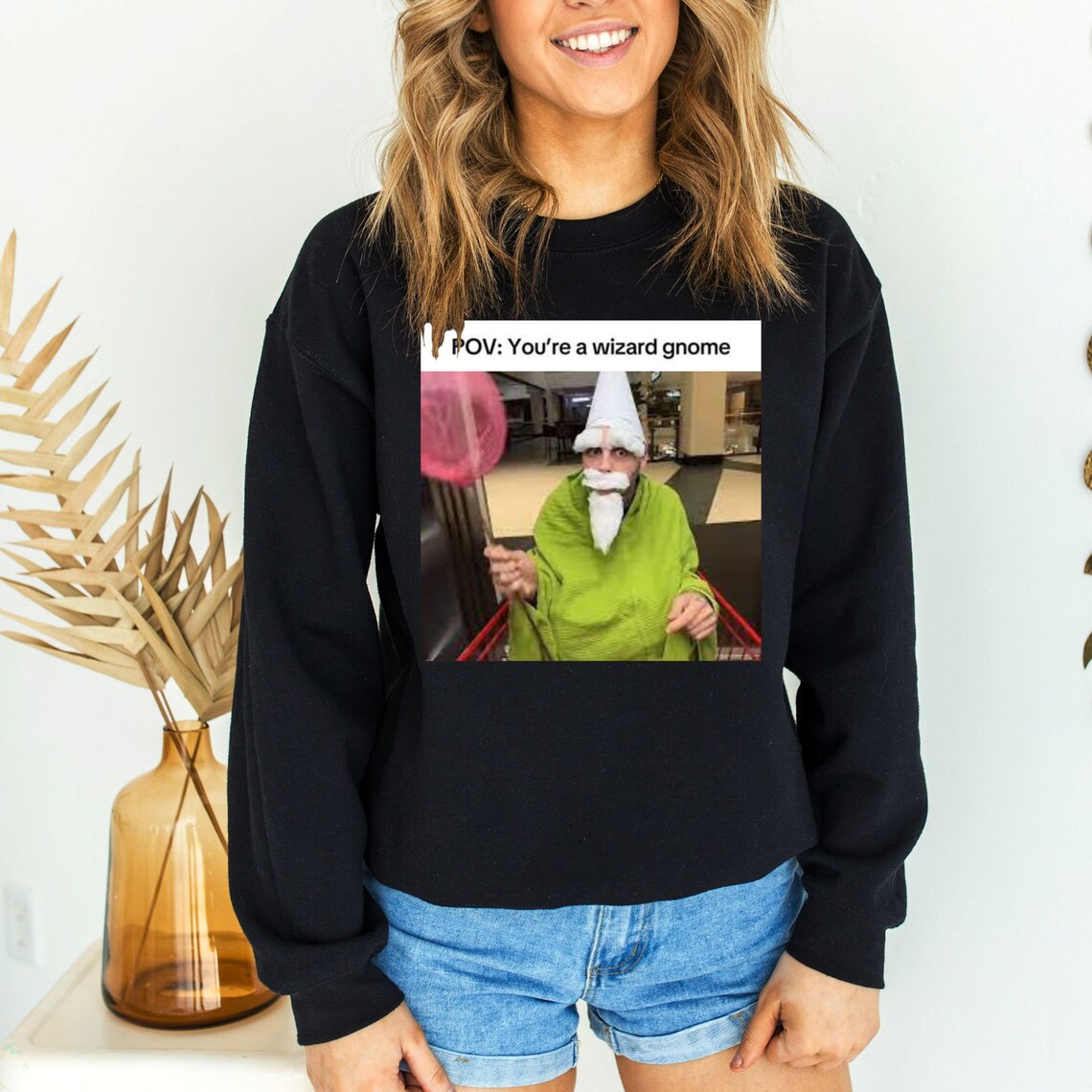 Crawly the Wizard Gnome Guy, Meme Sweatshirt, Tiktok, Funny Gnome With ...