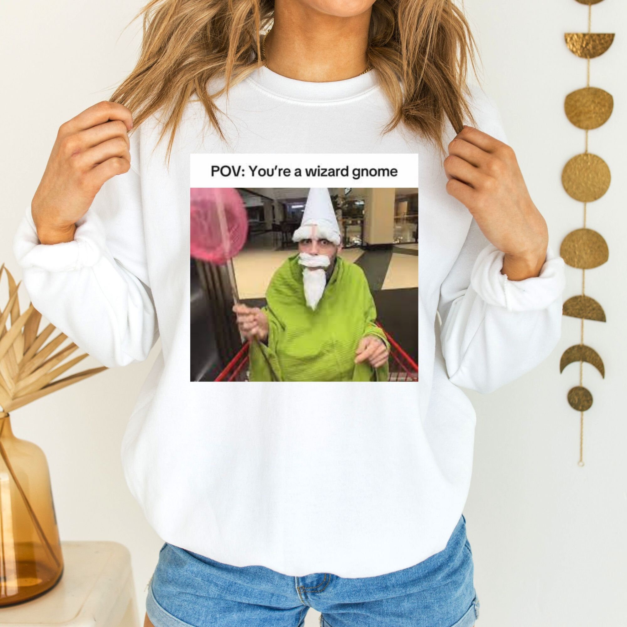 Crawly the Wizard Gnome Guy, Meme Sweatshirt, Tiktok, Funny Gnome With ...