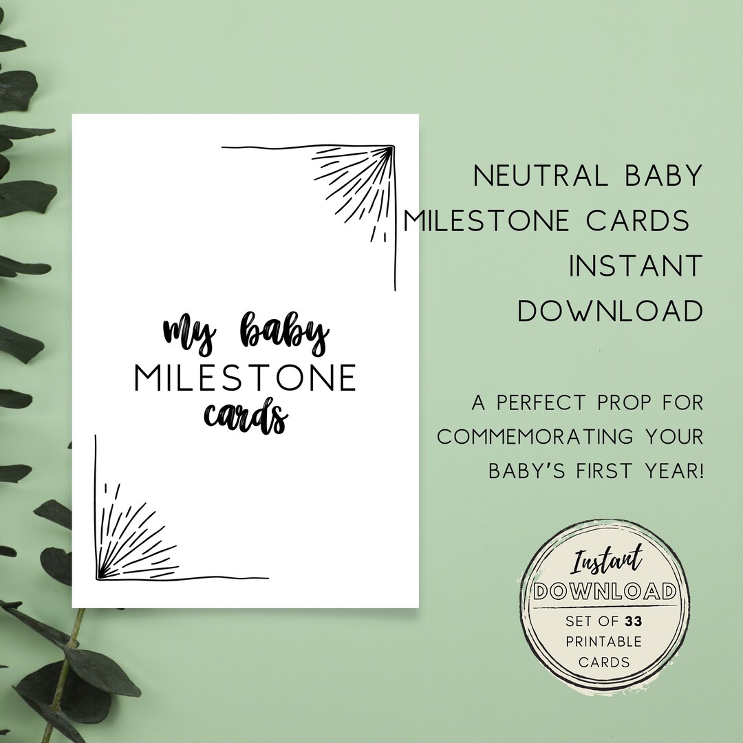 Neutral Minimalist Baby Milestone Cards - Etsy