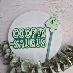 Personalised Dinosaur Cake Topper Set - Etsy