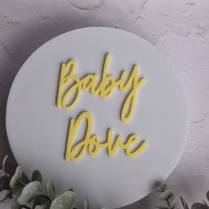 Word Name Cake Charm Cursive Font Acrylic - Etsy