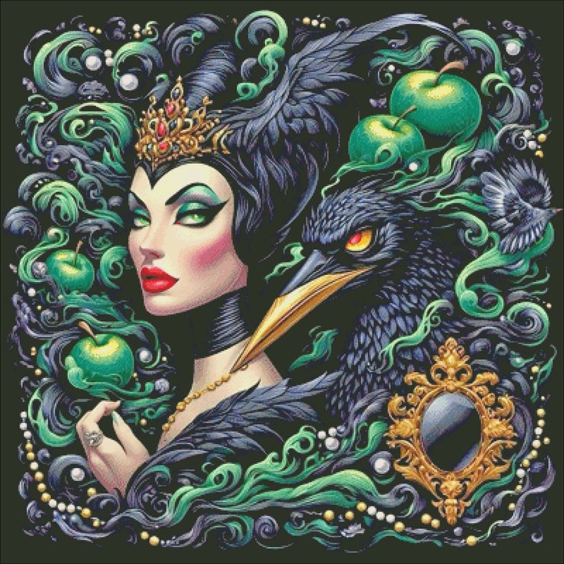 PDF maleficent Portrait Cross Stitch Pattern DMC, Pattern Keeper ...