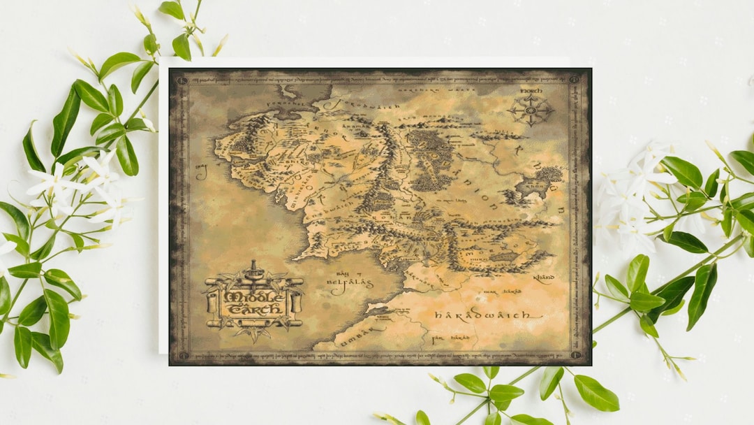 PDF middle Earth Map Cross Stitch Pattern DMC, Pattern Keeper ...