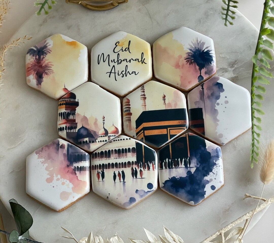 Personalised Eid Cookie Gift Eid Mubarak, Hajj Mubarak, Umrah Mubarak ...