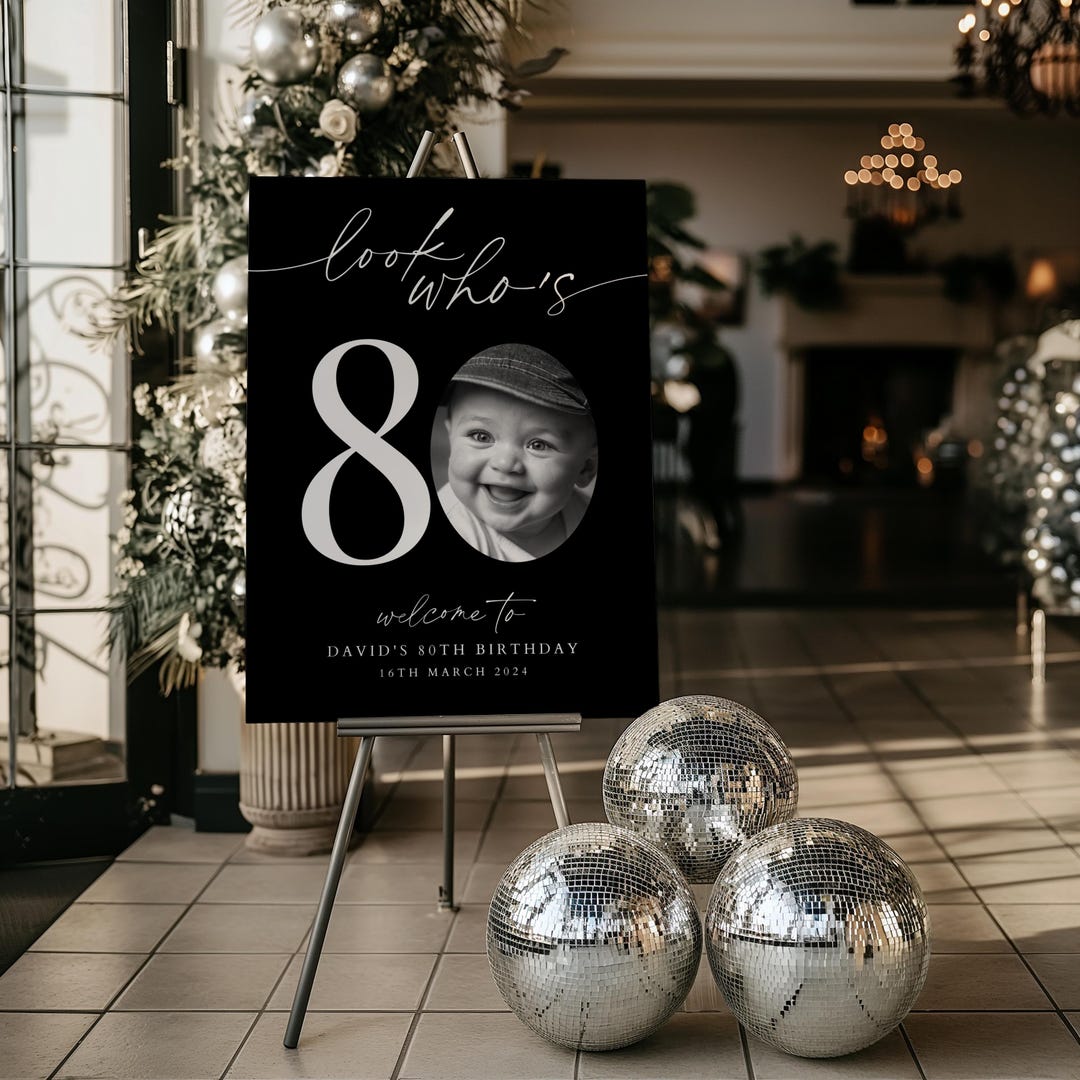 Look Who's 80, 80th Birthday Sign, 80th Welcome Sign, Birthday Welcome ...